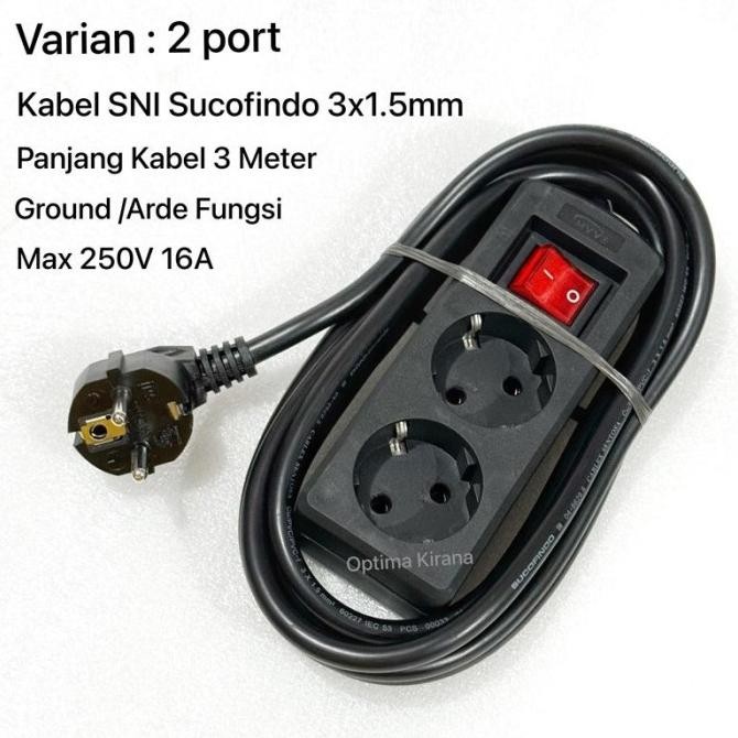 Jual Stop Kontak Arde Socket Kabel Listrik 16A Power Strip Terminal ...