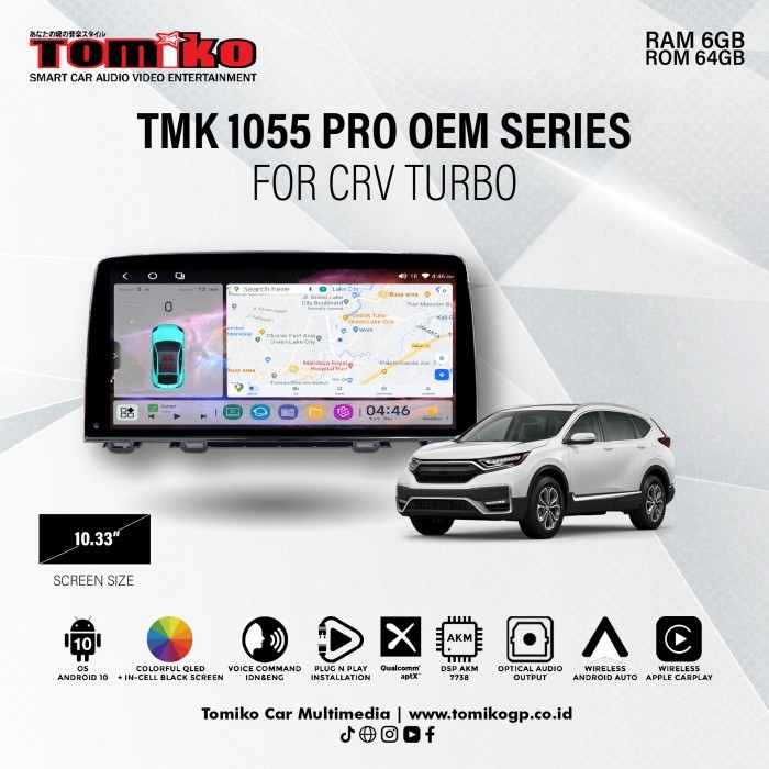 Jual Head Unit Android Tomiko Tmk 1055 Pro Oem Series For Crv Turbo 10.33" | Shopee Indonesia