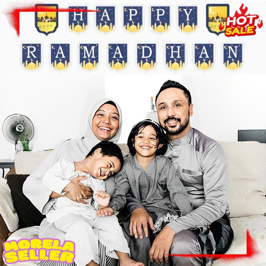 Jual Mcc Banner Flag Happy Ramadhan Bunting Warna Warni Backdrop ...