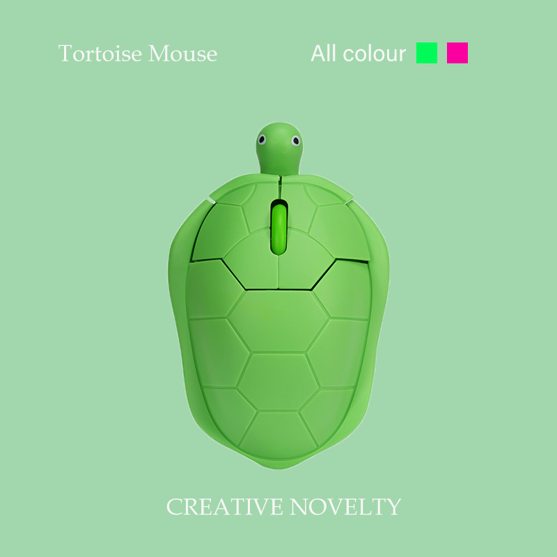 Jual Green Little Turtle Rechargeable Mouse Wired Wireless Silent ...