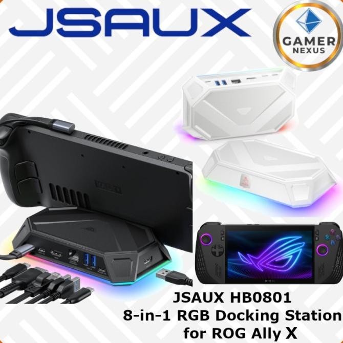 Jual NEW JSAUX HB0801 8-in-1 RGB Docking Station for ROG Ally X HUB Dock Station | Shopee Indonesia