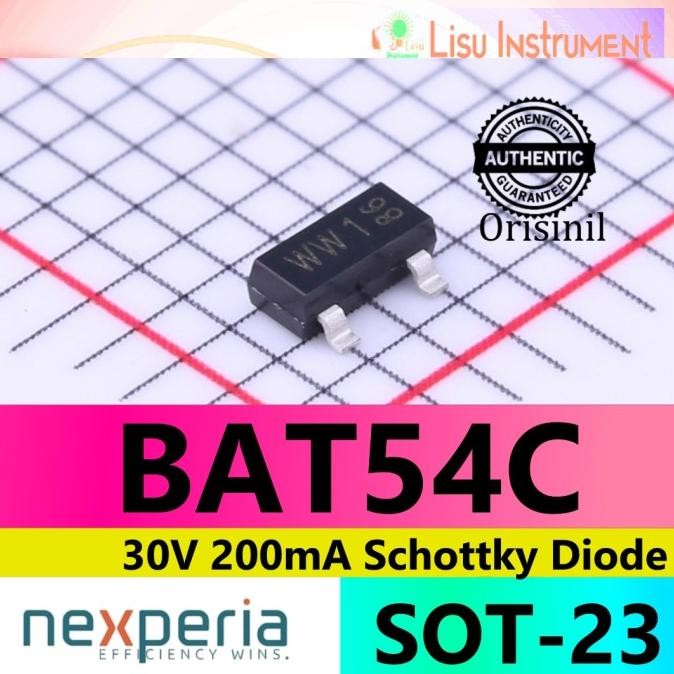 Jual Terbaru (20) BAT54C 30V 200mA Schottky Barrier Diode WW1 SOT-23 Nexperia ORIGINAL lisu992 ...