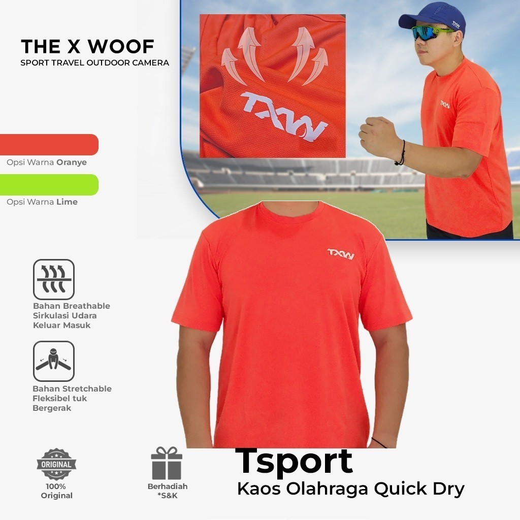 Jual The X Woof Tsport1 Baju Olahraga Dry Fit Baju Lari Baju Gym Baju ...