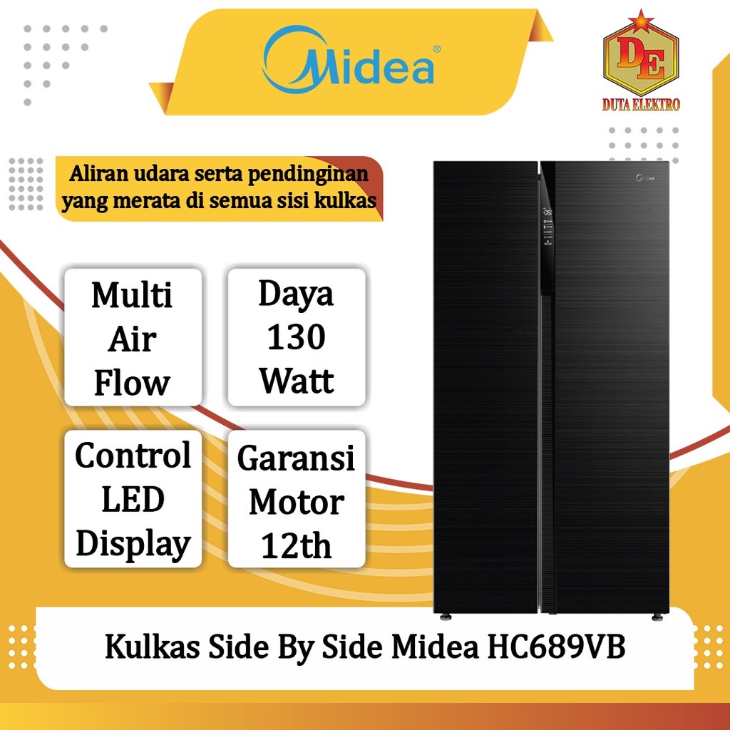 Jual Kulkas Side By Side Midea HC 689 VB | Shopee Indonesia