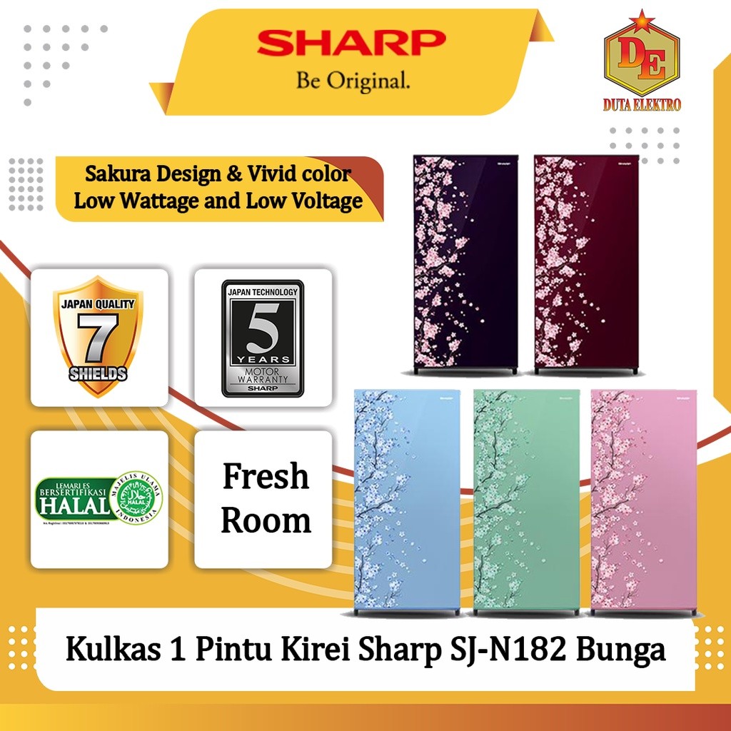 Jual Kulkas 1 Pintu Sharp SJN 182 Bunga Kirei | Shopee Indonesia
