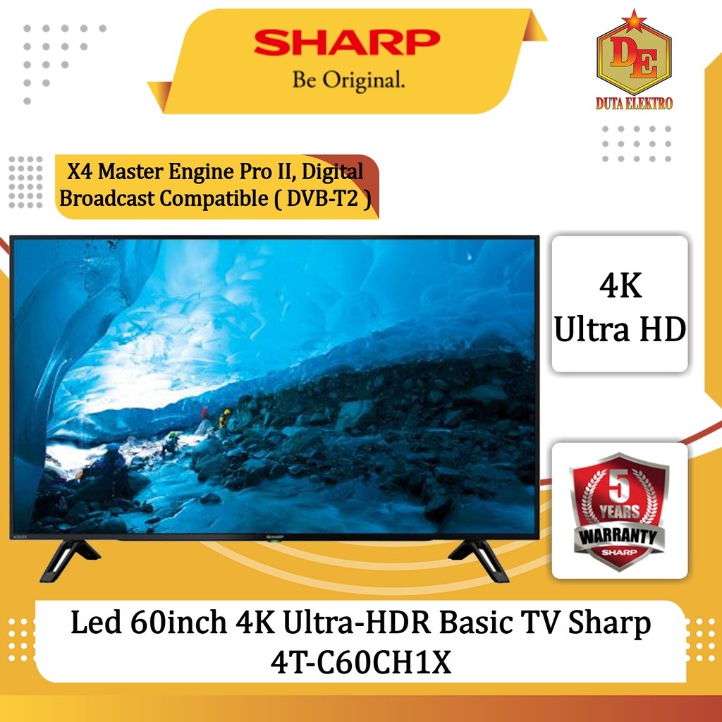 Jual Led 60inch Sharp 4TC 60 CH1X 4K Ultra HDR Basic TV | Shopee Indonesia