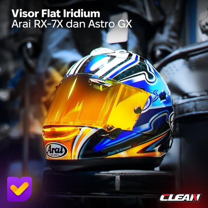 Jual // Clean Kaca Helm Arai Rx-7X / Astro Gx Flat Iridium (48A ...