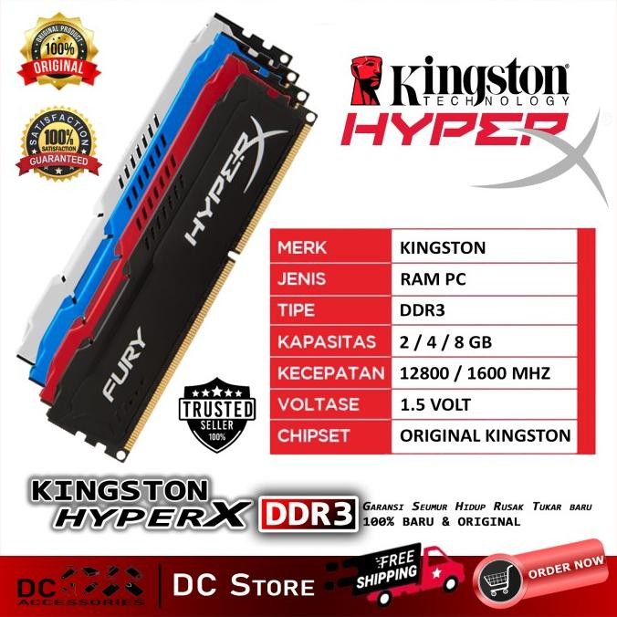 Jual RAM KINGSTON HYPERX FURY GAMING DDR3 8GB 1600MHz PC 12800 DDR3 8G | Shopee Indonesia