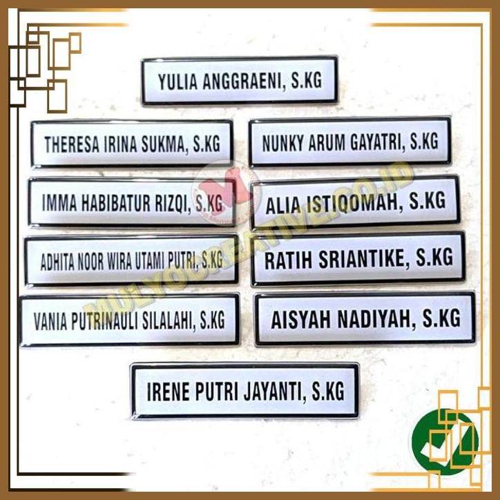 Jual [MCV] PAPAN NAMA DADA NAMETAG CUSTOM PIN BROS CUSTOM PIN NAMETAG ...