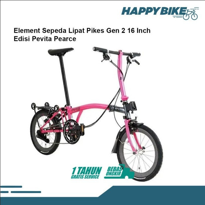 Jual Element Sepeda Lipat Pikes Gen 2 16 Inch Edisi Pevita Pearce Dark ...