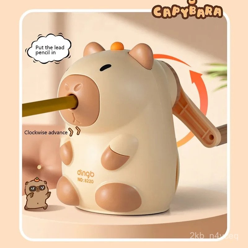 Jual Cartoon Hand Crank Mechanical Pencil Sharpener Cute Capybara ...