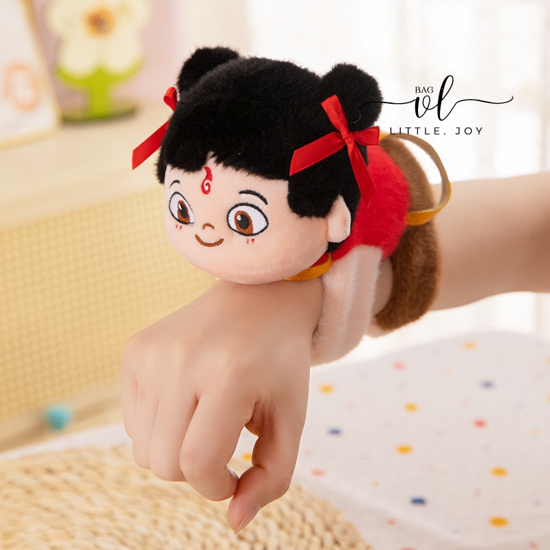 Jual Nezha's Demon Child Peripheral Plush Toy Nezha Slap Bracelet Doll ...