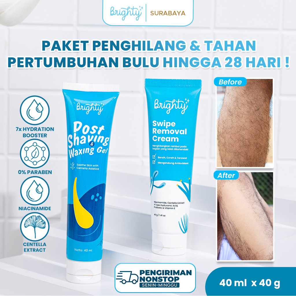 Jual Brighty Swipe Removal Cream X Post Shaving & Waxing Gel | Shopee ...
