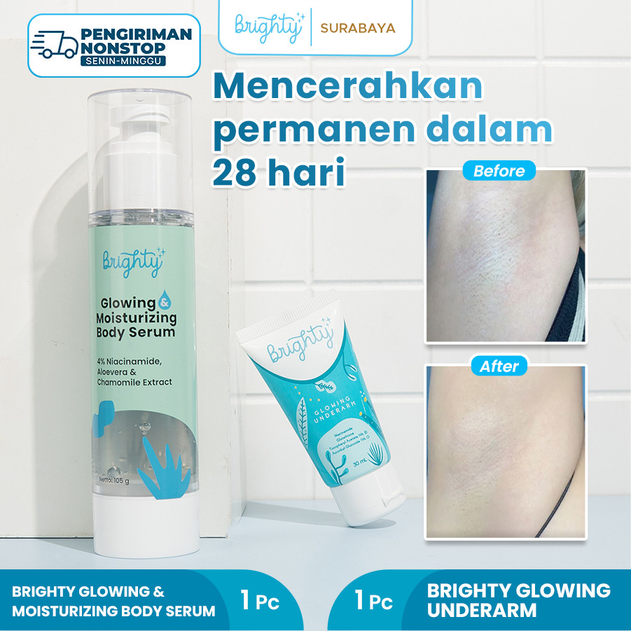 Jual Brighty Glowing & Moisturizing Body Serum X Glowing Underarm 100% ...