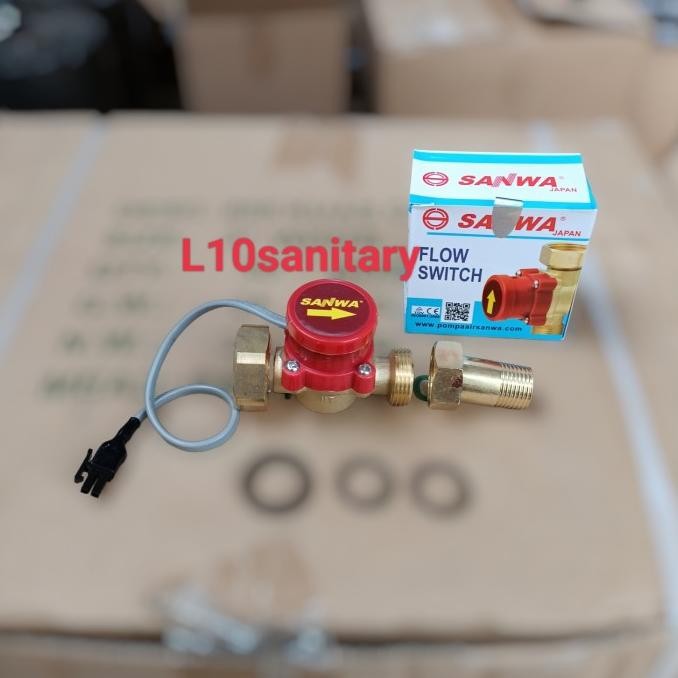 Jual Flow Switch / Otomatis Elektrik Pompa Booster 1" x 3/4" + 1/2" SANWA murah | Shopee Indonesia