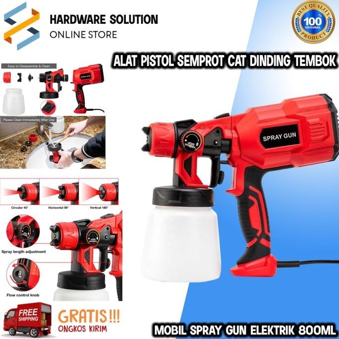 Jual Alat Pistol Semprot Cat Dinding Tembok Mobil Spray Gun Elektrik ...