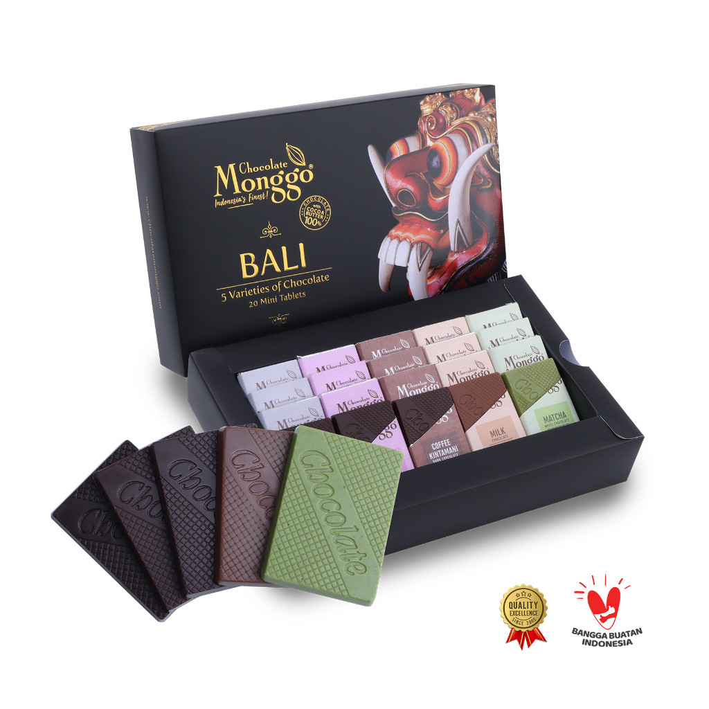 Jual Chocolate Monggo | Oleh Oleh Bali Rarung Cokelat Box 5 Rasa ...