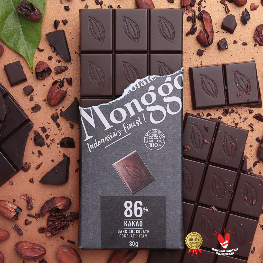 Jual Chocolate Monggo | Dark Chocolate 86% Cocoa 80gr| Coklat Murni 100 ...