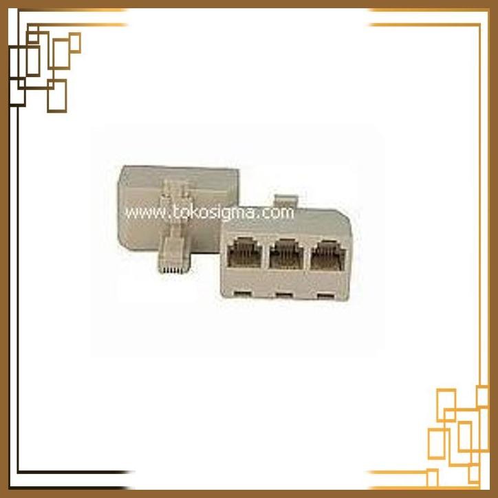 Jual [TPK] SPLITTER RJ-11 LINE TELP ADAPTER (1 Male - 3 Female ...