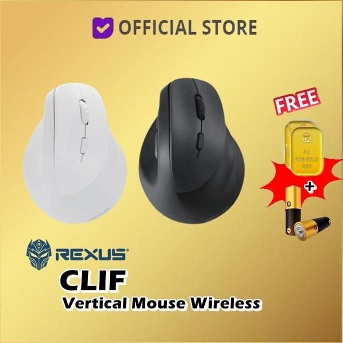 Jual Rexus Clif Vertical Mouse Wireless Dual Mode Connection Cliff ...