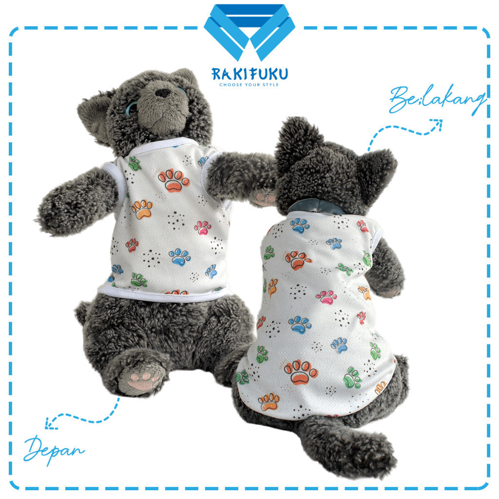 Jual Baju Kucing Lucu Murah Motif Kaki Kucing Cowo Cewe Jantan Betina ...
