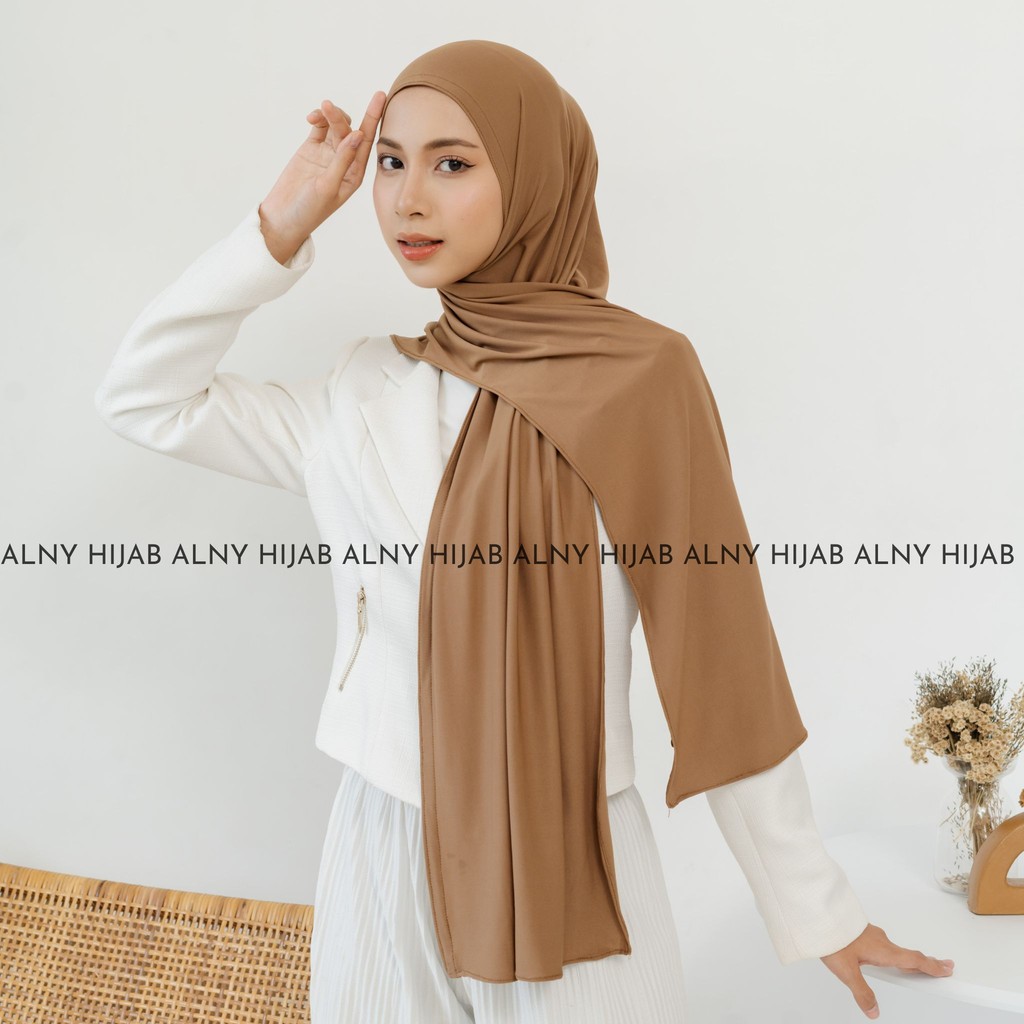 Jual ALNY HIJAB - Pashmina Kaos Jersey Oval / Pashmina Oval Instan ...