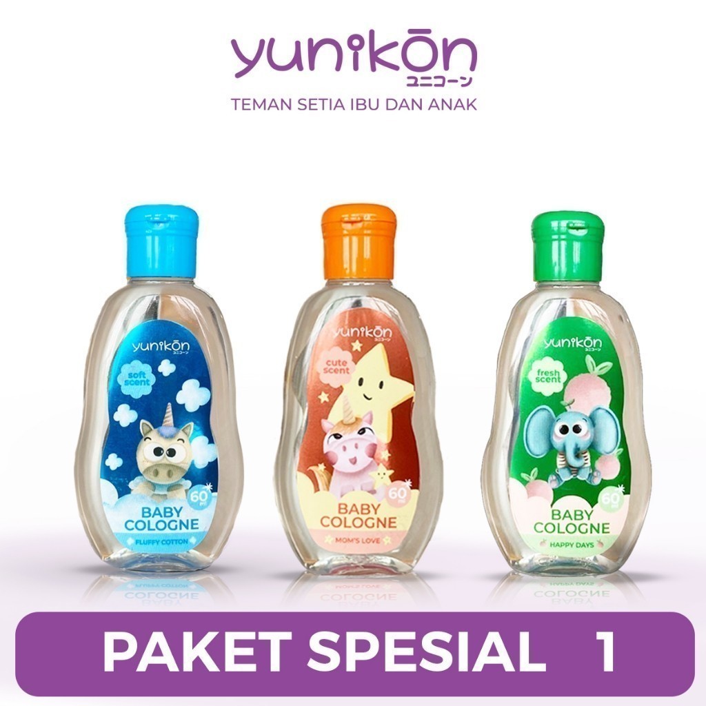 Jual PAKET SPESIAL 1 (3pcs Yunikon Baby Cologne + 1pcs Yunikon ...