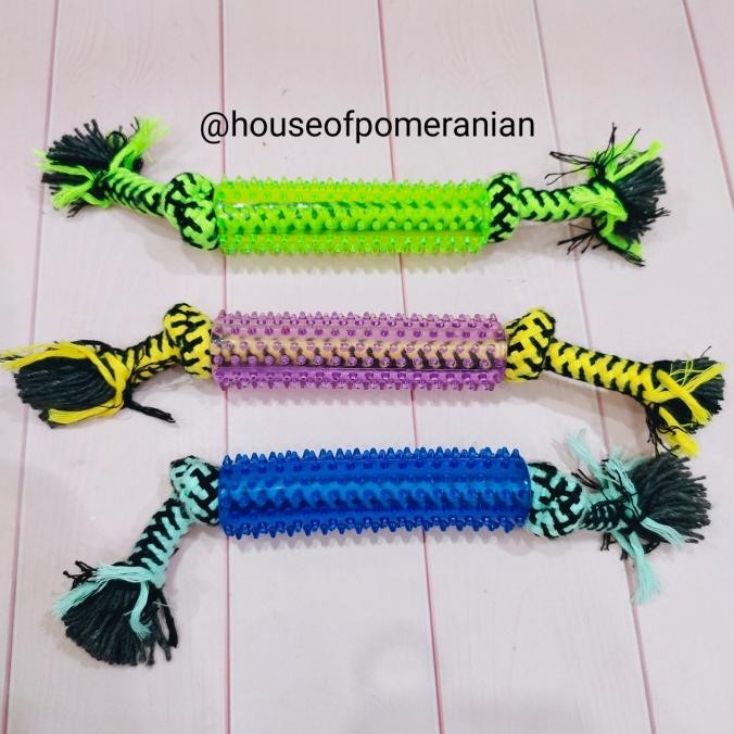 Jual HJK mainan anjing rubber rope dog toys gigitan balok tambang ...