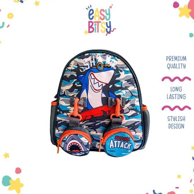 Jual EASYBITSY TAS RANSEL BACKPACK SEKOLAH ANAK LAKI-LAKI PAUD-TK SHARK, SOCCER - ARIEL | Shopee ...