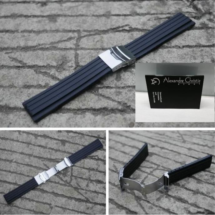 Jual Tali Jam Tangan Karet Rubber Strap Clip Model Alexandre Christie ...