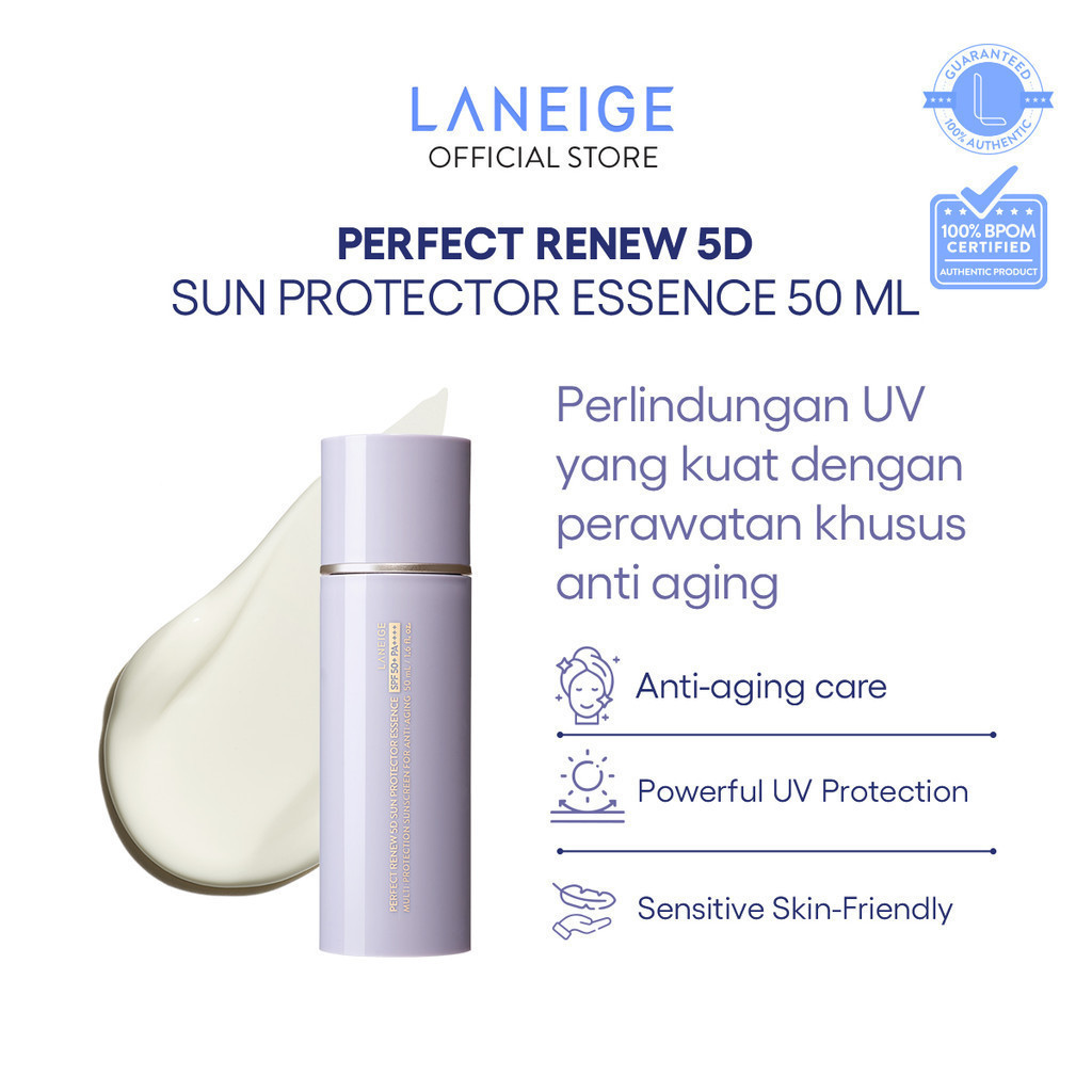 Jual LANEIGE Perfect Renew 5D Sun Protector Essence 50 mL | Shopee ...