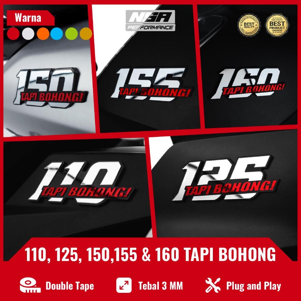 Jual 1PCS EMBLEM CC 110 125 150 155 160 TAPI BOHONG LOGO 150 155 160 ...