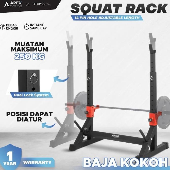 Jual Apex Warrior Adjustable Squat Rack - Tiang Rak Barbel Kokoh ...
