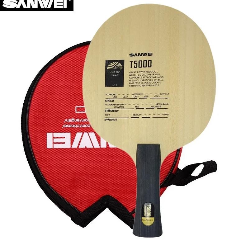 Jual Original Sanwei T5000 Carbon Table Tennis Blade Racket (5+2 Carbon) T-5000 Ping Pong Bat ...