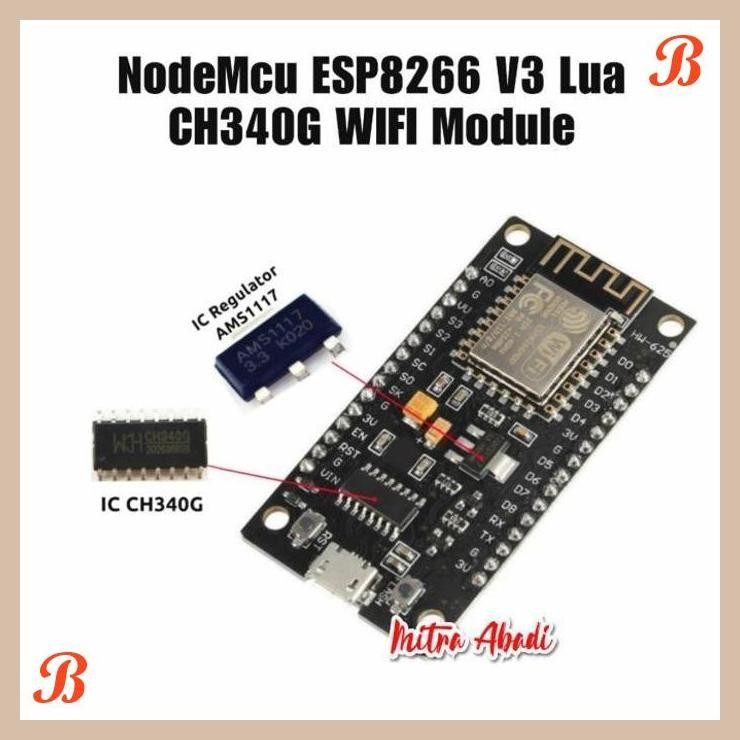 Jual [MRA] NodeMcu ESP8266 V3 Lua CH340G WIFI Module | Shopee Indonesia