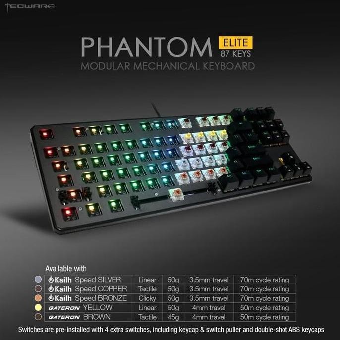 Jual Tecware Phantom Elite P87 TKL RGB Gatheron Switch Mechanical ...