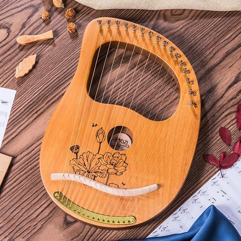 Jual Wood Lyre Harp 16 String Beginners Portable Lira Professional ...