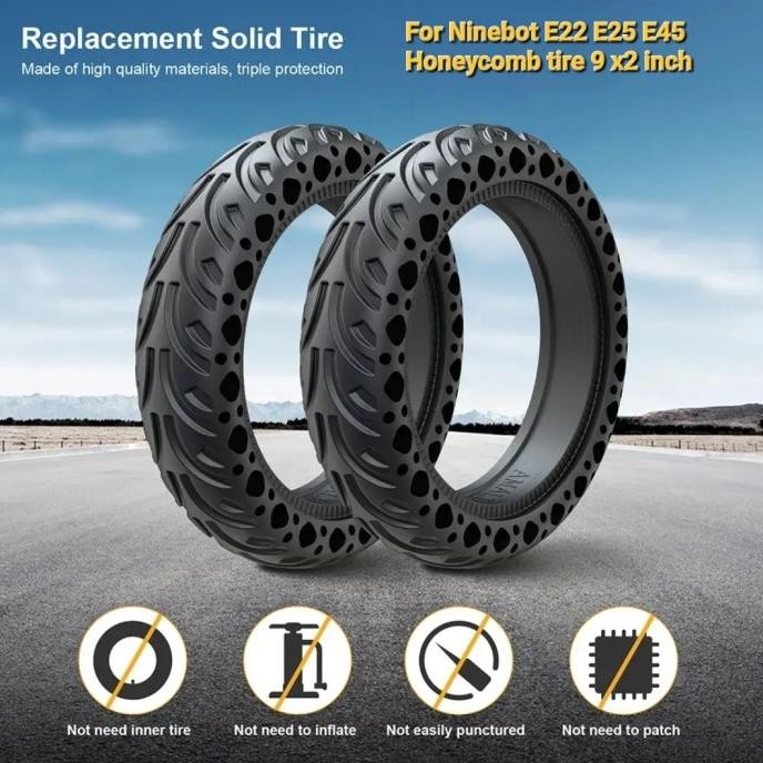 Jual Murah Ban Luar Honeycomb Tire 9X2 Inch Skuter Listrik Ninebot E22/E25/E45 | Shopee Indonesia