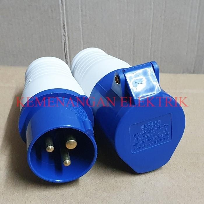 Jual Fort Mobile Socket Mounting + Plug 3 Pin 2 Phase 16A Set Waterproof | Shopee Indonesia