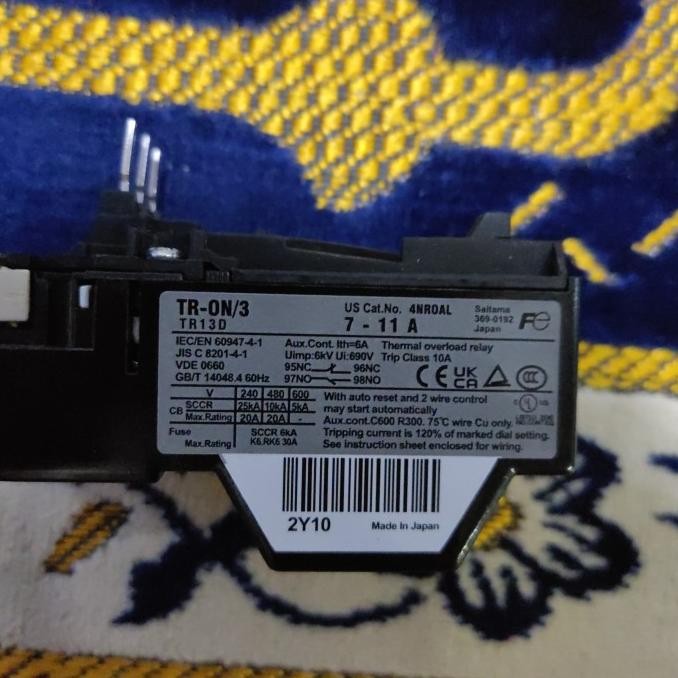 Jual THERMAL OVERLOAD RELAY TR-ON/3 7A-11A FUJI TOR TR-0N/3 TR-0N ELEKTRIK | Shopee Indonesia