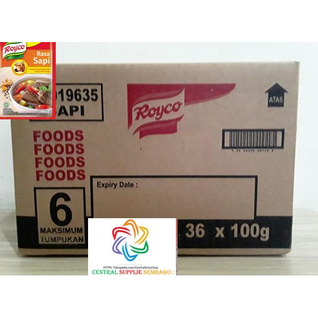 Jual Terbaru Royco Rasa Sapi Bumbu Penyedap[100 gram /36 pcs /1 karton ...