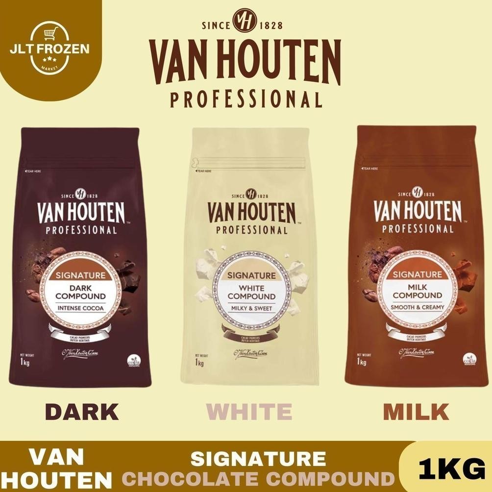 Jual Van Houten Professional Chocolate Compound Coin 1kg Intense Dark Compound Milk Compound ...