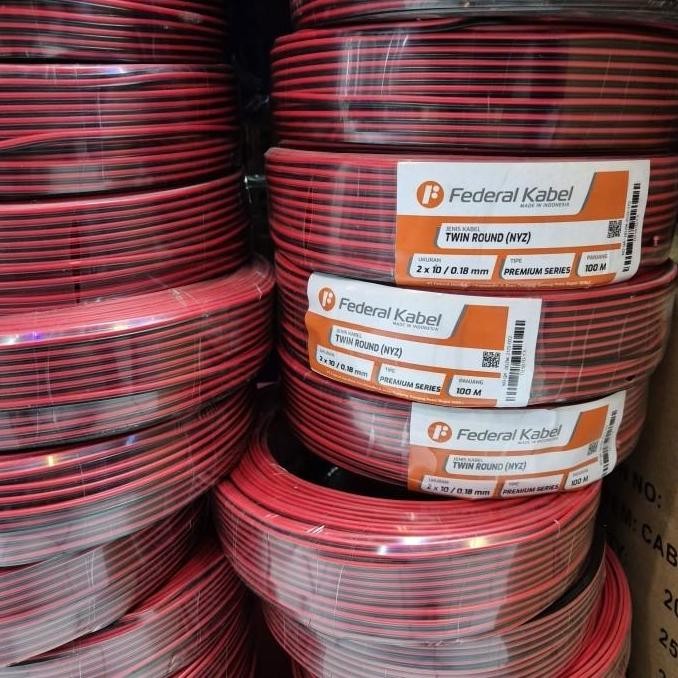 Jual Kabel Serabut Kecil AC DC TR TWIN ROUND NYZ 2x10 / 0.18MM 100 ...