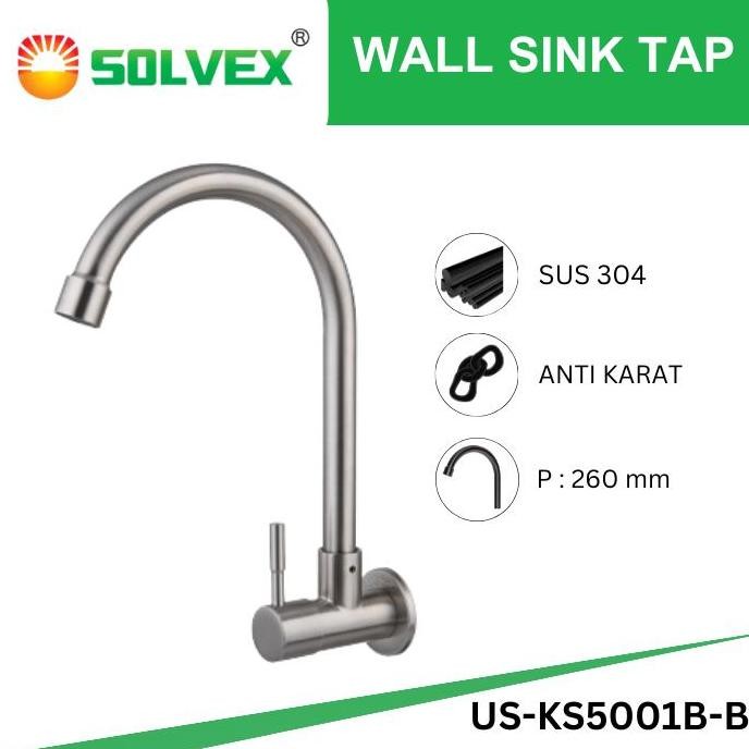 Jual Tersedia SOLVEX Kran Dapur Angsa Tembok Keran Air Cuci Piring SUS ...