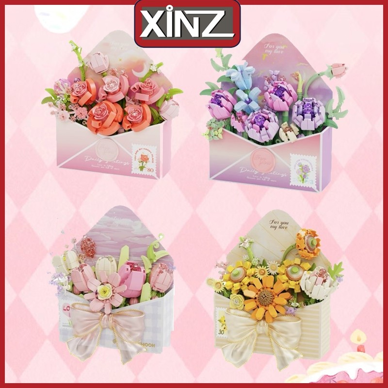Jual XiNZ Bricks Bunga Seri Surat Cinta Blok Bangunan Bunga Buket ...