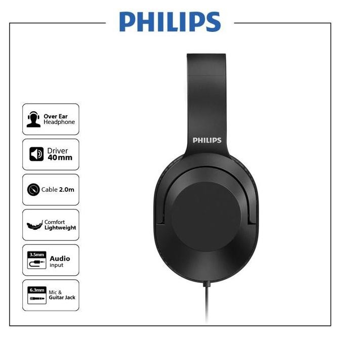 Jual Philips Tah2005 Type C Connector Black Over-Ear Wired Headphone ...
