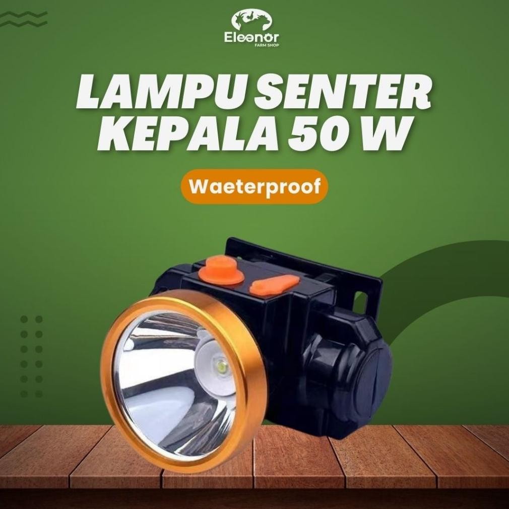 Jual Lampu Senter Kepala LED 50W Lampu Senter Kandang Ternak ...