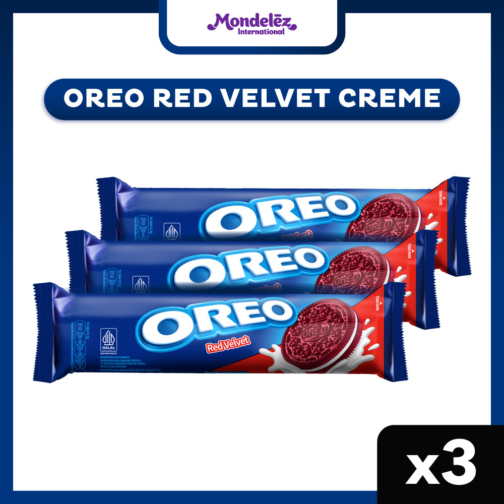 Jual 3pcs Oreo Red Velvet 119.1gr - Triple Pack - Biskuit Cemilan Manis ...
