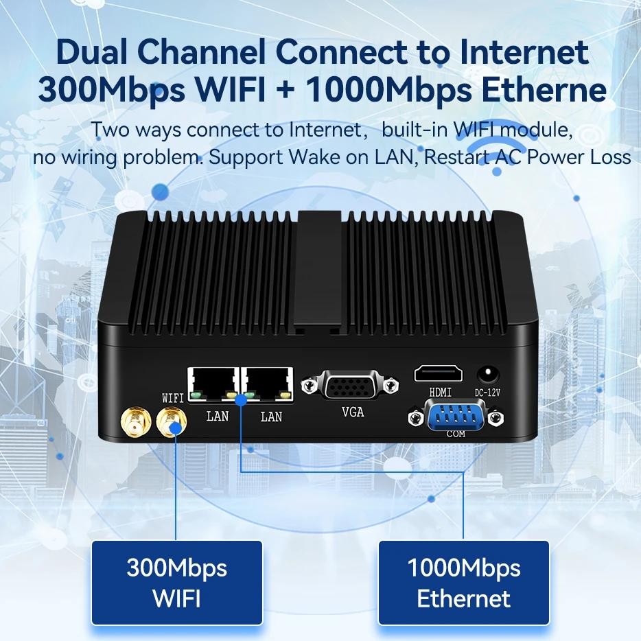 Jual Xcy Fanless Mini Pc Intel Celeron J1900 J2900 Windows 10 7 Linux ...