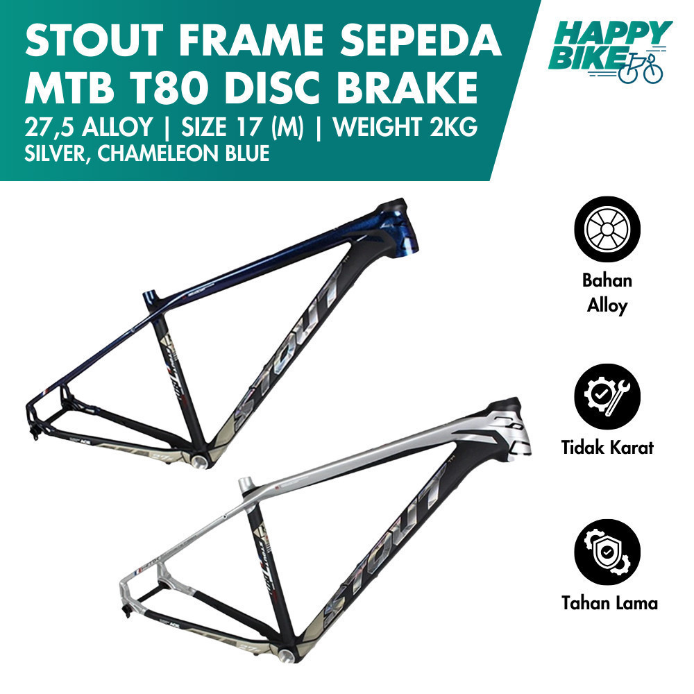 Jual HAPPY BIKE FRAME SEPEDA MTB STOUT T80 27,5" Size 17 Alloy ...